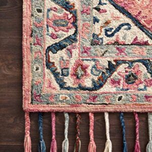 Loloi II Elka Collection ELK-04 Pink/Multi, Transitional 7'-9" x 9'-9" Area Rug