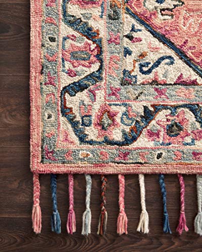 Loloi II Elka Collection ELK-04 Pink/Multi, Transitional 7'-9" x 9'-9" Area Rug