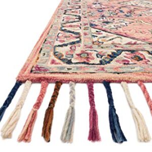 Loloi II Elka Collection ELK-04 Pink/Multi, Transitional 7'-9" x 9'-9" Area Rug