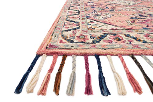 Loloi II Elka Collection ELK-04 Pink/Multi, Transitional 7'-9" x 9'-9" Area Rug