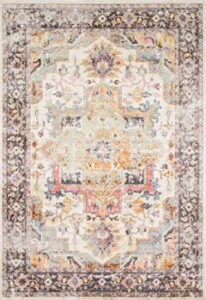 loloi clara area rug, 2′-5″ x 10′-6″, ivory/charcoal