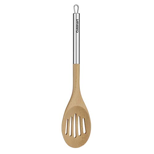 Cuisinart Slotted Spoon, 0.75" x 3" x 16.375", Beechwood/Silver