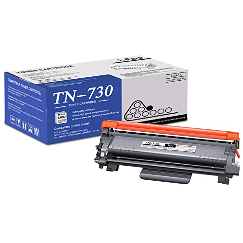 TN730 Toner Cartridge Compatible 1 Pack TN-730 Black Replacement for Brother TN730 TN-730 for Brother DCP-L2550DW MFC-L2710DW L2750DW L2750DWXL HL-L2350DW L2370DW L2370DWXL L2390DW L2395DW Printer