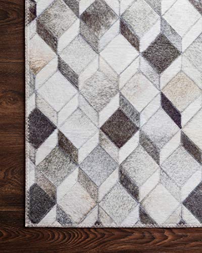 Loloi II Maddox Collection MAD-02 Grey/Mocha, Contemporary 7'-6" x 9'-6" Area Rug