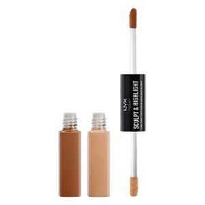 nyx professional makeup sculpt & highlight face duo, caramel vanilla, 0.17 ounce (shfd03)