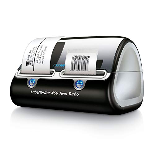 DYMO Label Writer 450 Twin Turbo label printer, 71 Labels Per Minute, Black/Silver (1752266)