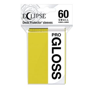 ultra pro – eclipse gloss small sleeves 60 count (lemon yellow) – protect all your gaming cards , sports cards, and collectible cards with ultra pro’s chromafusion technology