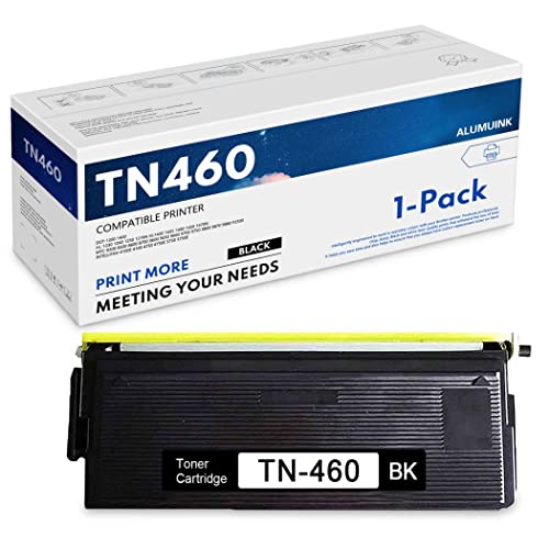 ALUMUINK TN4601PK TN460 Toner Cartridge: Compatible TN-460 Toner Cartridge Black High Yield Replacement for Brother DCP-1200 1400 HL-MFC-8300 9800 IntelliFax-4100e 4100 Printer (6,200 Pages)