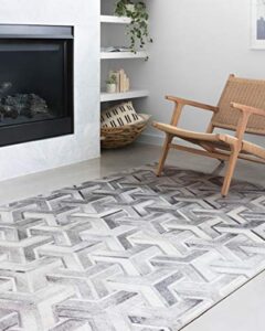 loloi ii maddox collection mad-05 silver/ivory, contemporary 7′-6″ x 9′-6″ area rug