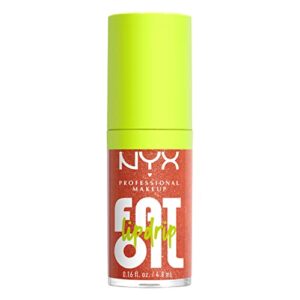 NYX PROFESSIONAL MAKEUP Fat Oil Lip Drip, Moisturizing, Shiny and Vegan Tinted Lip Gloss - Follow Back (Shimmering Warm Nude)