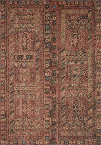 LOLOI Justina Blakeney x Chalos Collection CHA-07 Charcoal / Fiesta, Contemporary Accent Rug, 2'-3" x 4'-0"