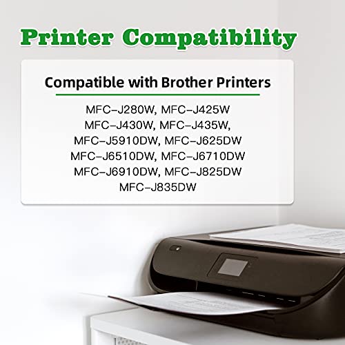 GREENARK Compatible Ink Cartridge Replacement for Brother LC75 LC71 Black LC71BK LC75BK Ink Cartridges Use for Brother MFC-J280W, J425W, J430W, J435W, J5910DW, J625DW, J6510DW, J825DW, J835DW Printer