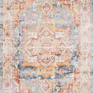 Loloi CLARA Area Rug, 5'-3" x 7'-7", Sunset/Ivory