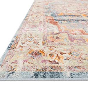 Loloi CLARA Area Rug, 5'-3" x 7'-7", Sunset/Ivory