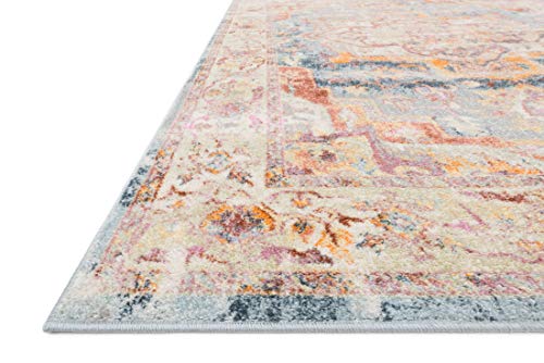 Loloi CLARA Area Rug, 5'-3" x 7'-7", Sunset/Ivory