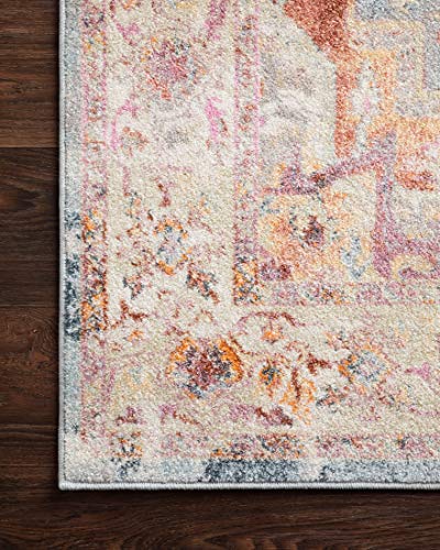 Loloi CLARA Area Rug, 5'-3" x 7'-7", Sunset/Ivory