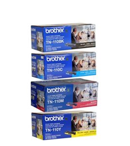 brother tn110bk,tn110c tn110m,tn110y toner cartridge set black/cyan/magenta/yellow