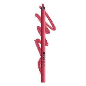 nyx professional makeup line loud lip liner, longwear and pigmented lip pencil with jojoba oil & vitamin e – on a mission (blue red)