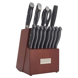 Cuisinart Kitchen Knife Set Nitrogen Forged Triple Rivet Cutlery 15-Piece Knife Block Set