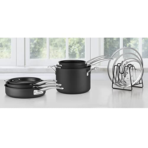 CUISINART N61-11 Nonstick Hard-Anodized Nesting Cookware Set, 11 Piece, Black