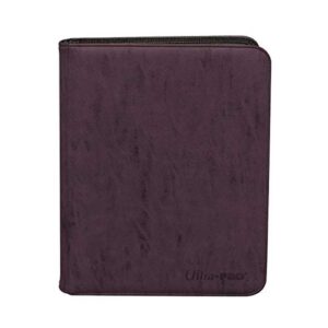 suede collection zippered 9-pocket premium pro-binder – amethyst