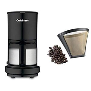 cuisinart dcc-450bk 4-cup coffeemaker with stainless-steel carafe, black, and filter bundle