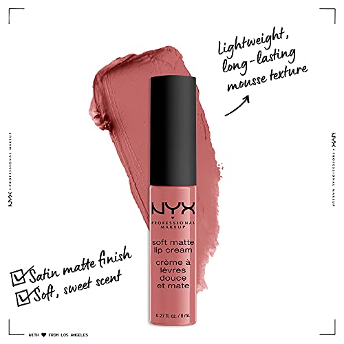 NYX PROFESSIONAL MAKEUP Soft Matte Lip Cream, Lightweight Liquid Lipstick - Shanghai (Warm Midtone Nude)