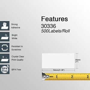 BETCKEY - Compatible DYMO 30336 (1" x 2-1/8") Multipurpose & Barcode Labels - Compatible with DYMO Labelwriter 450, 4XL & Zebra Desktop Printers [10 Rolls/5000 Labels]