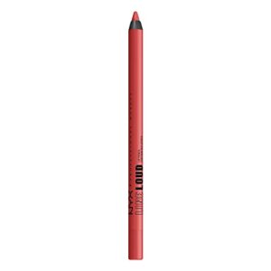 NYX PROFESSIONAL MAKEUP Line Loud Lip Liner, Longwear and Pigmented Lip Pencil with Jojoba Oil & Vitamin E - Rebel Red (Warm Red)