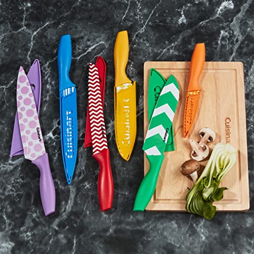 Cuisinart C55-12PR1 12-Piece Printed Color Knife Set with Blade Guards, Multicolored