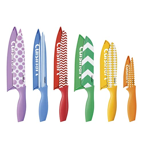 Cuisinart C55-12PR1 12-Piece Printed Color Knife Set with Blade Guards, Multicolored