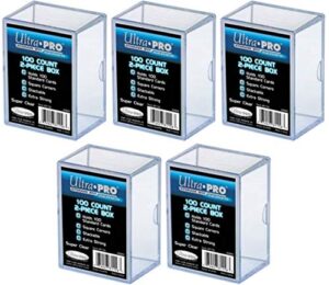 ultra pro pack of 5 – 100 count 2 piece storage box