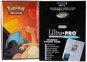 charizard 2″ album with 100 ultra pro platinum 9-pocket sheets