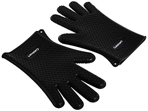 Cuisinart CGM-520 Heat Resistant Silicone Gloves, Black (2-Pack)