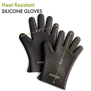 Cuisinart CGM-520 Heat Resistant Silicone Gloves, Black (2-Pack)