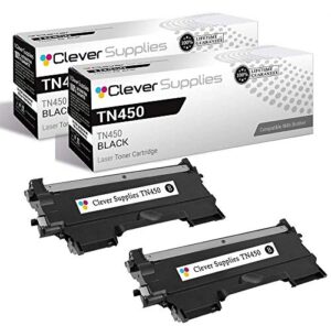 cs compatible toner cartridge replacement for brother tn450 tn-450 2 black dcp-2240d 2270dw 7057 7060d 7065dn 7070dw hl-2132 2135w 2230d 2240d 2242d 2250dn 2270dw 2 pack