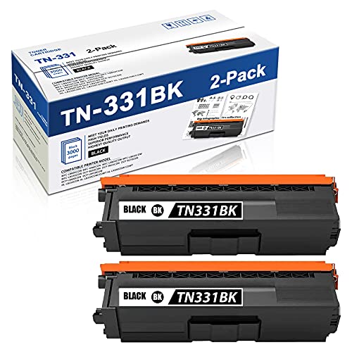 MaxColor 2 Pack Black TN331BK Toner Compatible TN331 TN-331 Toner Cartridge Replacement for Brother HL-L8250CDN L9200CDW/CDWT MFC-L8600CDW L8650CDW L9550CDW DCP-9050CDN L8400CDN L8450CDW Printer.