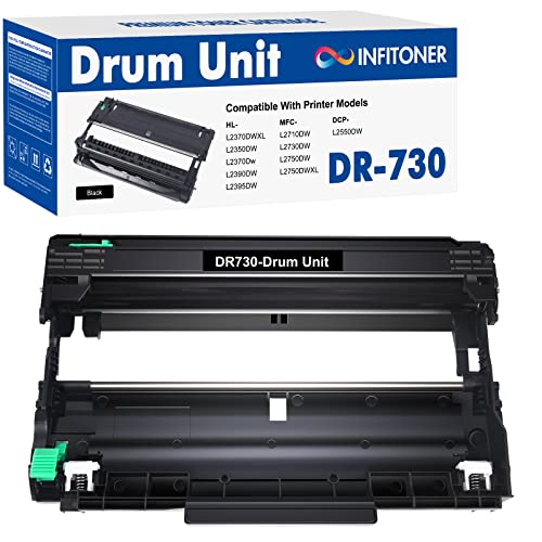 DR730 Drum Unit Compatible Replacement for Brother DR730 DR-730 DR 730 MFC-L2710DW MFC-L2750DW HL-L2395DW HL-L2370DW HL-L2350DW HL-L2390DW DCP-L2550DW MFC-L2750DWXL Printer (Black 1Pack)