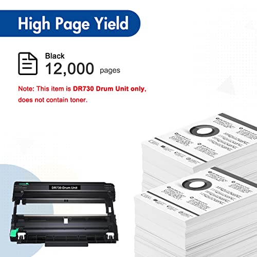 DR730 Drum Unit Compatible Replacement for Brother DR730 DR-730 DR 730 MFC-L2710DW MFC-L2750DW HL-L2395DW HL-L2370DW HL-L2350DW HL-L2390DW DCP-L2550DW MFC-L2750DWXL Printer (Black 1Pack)