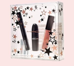 m.a.c. stars of the party kit: neutral -1 prep+prime lip – 1 matte lipstick – 1 lipgloss