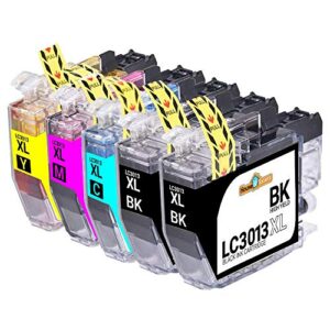 HouseOfToners Compatible Ink Cartridge Replacement for Brother LC3013 XL LC3011 LC3013BK LC3013C LC3013M LC3013Y for MFC-J491DW MFC-J497DW MFC-J895DW (2B/1C/1M/1Y, 5PK)