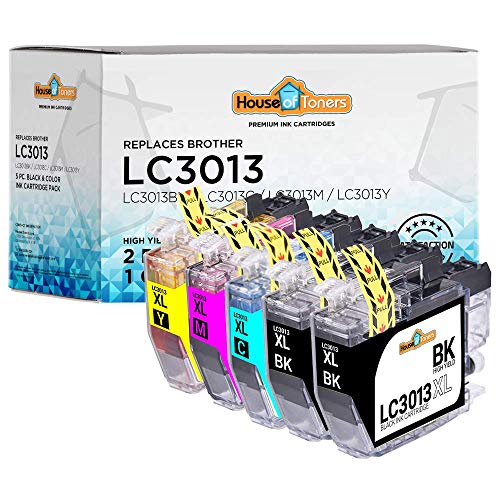 HouseOfToners Compatible Ink Cartridge Replacement for Brother LC3013 XL LC3011 LC3013BK LC3013C LC3013M LC3013Y for MFC-J491DW MFC-J497DW MFC-J895DW (2B/1C/1M/1Y, 5PK)