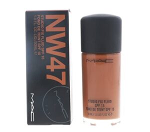 mac studio fix fluid natural matte foundation spf 15, 1 oz (nw47)