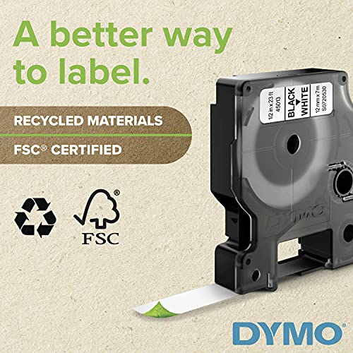 DYMO Industrial Permanent Labels for DYMO LabelWriter and Industrial RhinoPro Label Makers, Black on Metallic, 3/4", 1 Roll (18487), DYMO Authentic