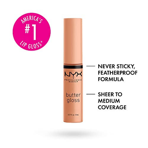 NYX PROFESSIONAL MAKEUP Butter Gloss, Non-Sticky Lip Gloss - Fortune Cookie (True Nude)