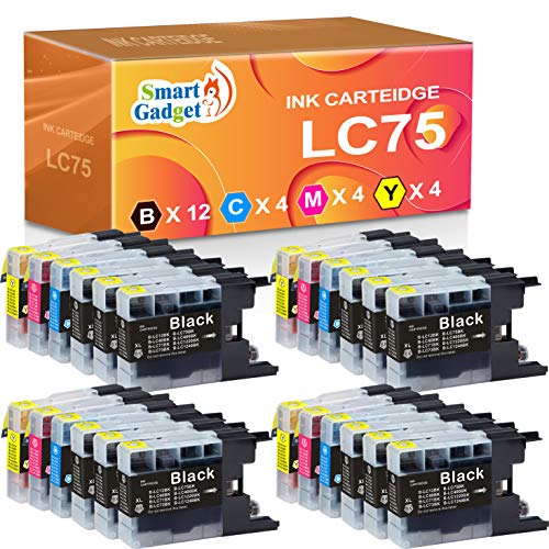 (24-Pack, 12BK+4C+4M+4Y) Smart Gadget Compatible Ink Cartridge Replacement for Brother LC-75 XL LC75XL LC75 Ink Cartridge LC79 LC71 for MFC-J6510DW MFC-J6710DW MFC-J6910DW MFC-J280W Printer