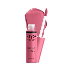 nyx professional makeup butter gloss, non-sticky lip gloss – angel food cake (true mauve)