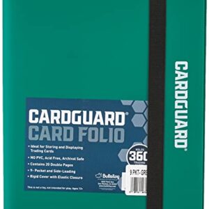 CardGuard Trading Card Pro-Folio, 9-Pocket Side-Loading Pages, Holds 360 Cards, Dark Green