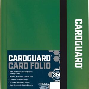 CardGuard Trading Card Pro-Folio, 9-Pocket Side-Loading Pages, Holds 360 Cards, Dark Green