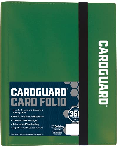 CardGuard Trading Card Pro-Folio, 9-Pocket Side-Loading Pages, Holds 360 Cards, Dark Green